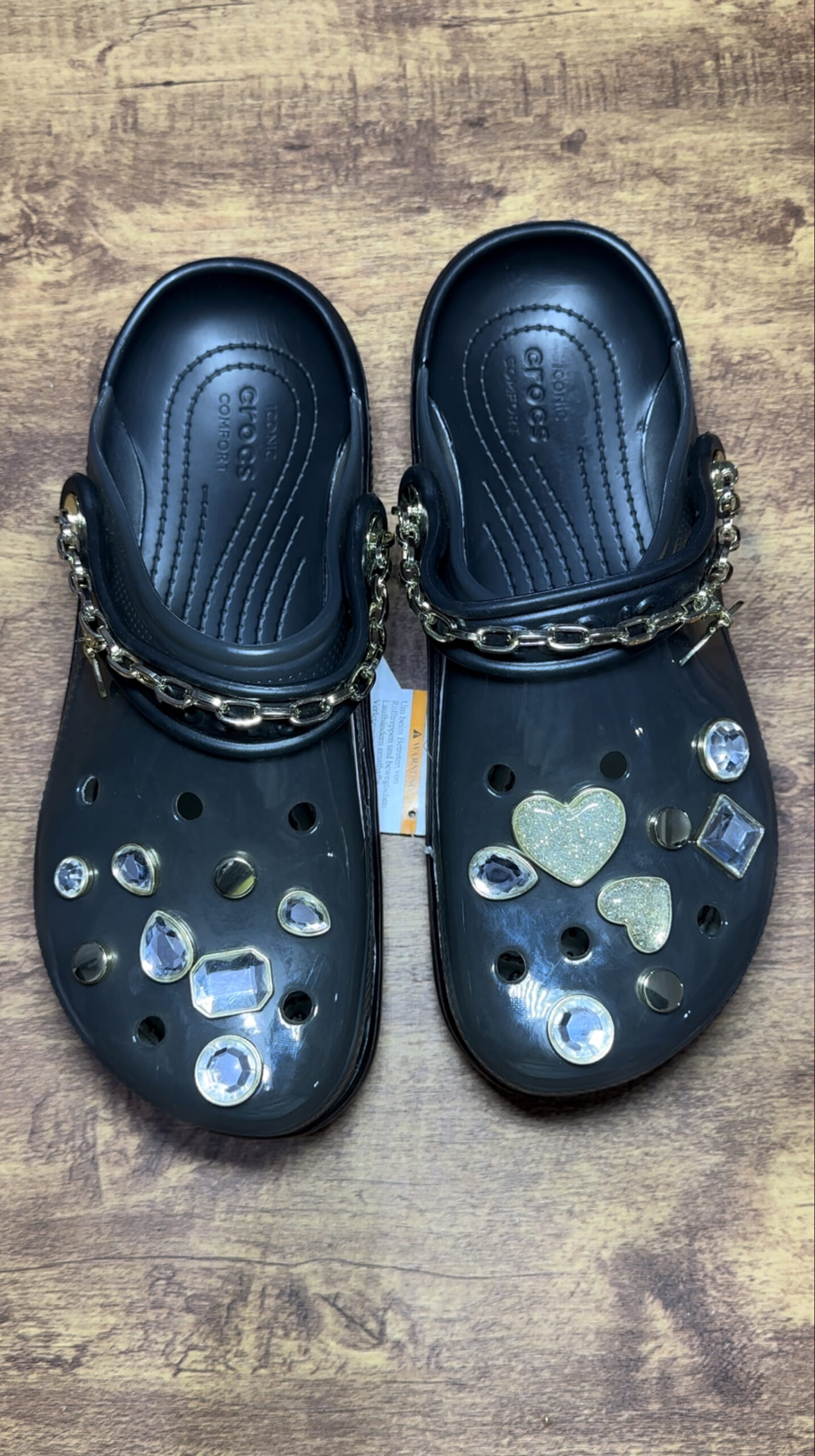 Classic Translucent Black with Metal Jibbitz - Comfy Clogs